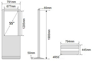 location totems tactiles 55" 4K interactif Toulouse, Perpignan, Paris, Lyon